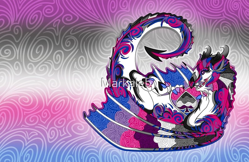 "Biromantic Asexual Pride Dragon" by Markaleb | Redbubble