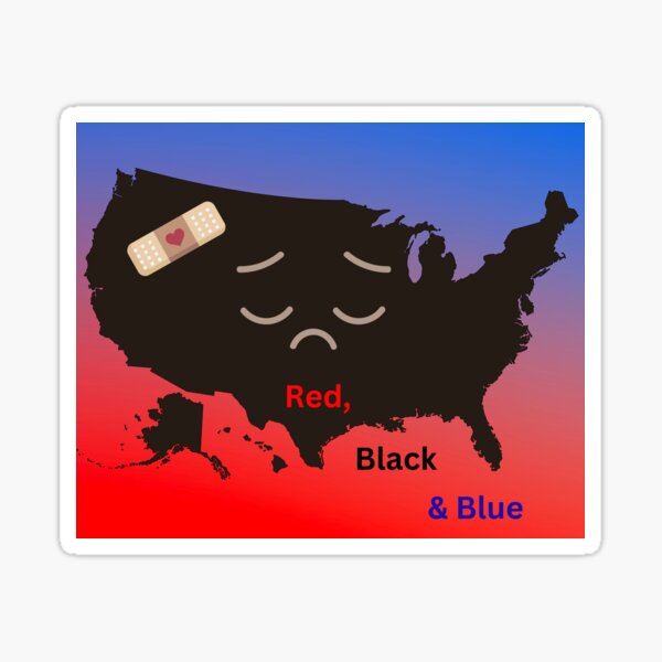 "State of the Union: Red, Black and Blue" Sticker for Sale by EJVisuals ...
