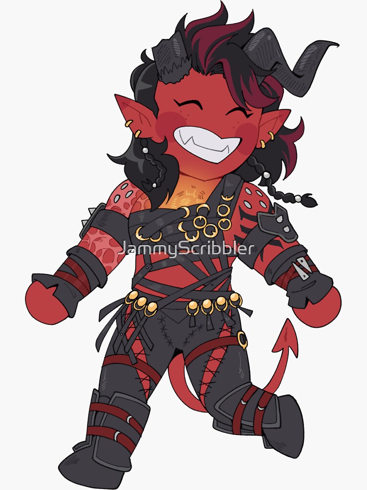 "Karlach Handholder Chibi" Sticker for Sale by JammyScribbler | Redbubble