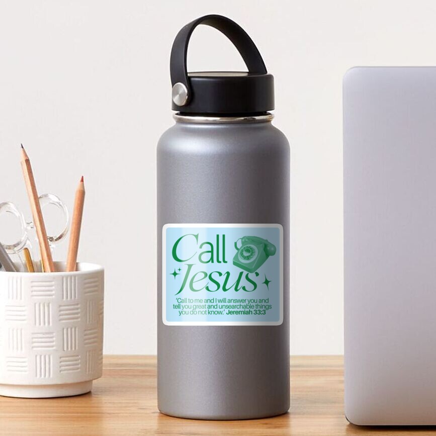 "call Jesus!" Sticker for Sale by nicolaysdesigns | Redbubble
