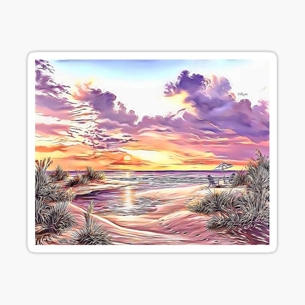 "Beach sunset" Sticker for Sale by kiklop99 | Redbubble