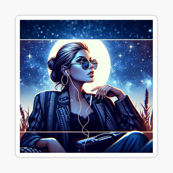 "Beauty under the stars" Sticker for Sale by StyleSculpt-N | Redbubble