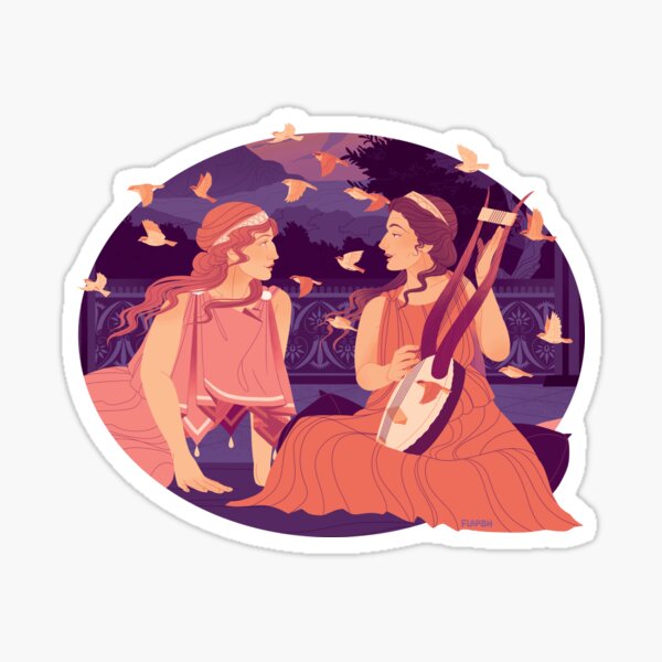 "Sappho's Sparrows (recolour)" Sticker for Sale by flaroh | Redbubble