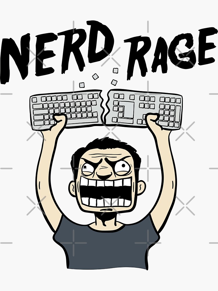 "Nerd Rage" Sticker by orinemaster | Redbubble