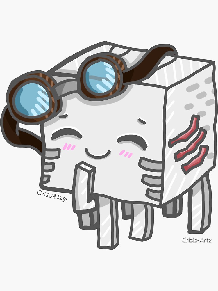 "Happy Minecraft Ghast- Goggles" Sticker for Sale by Crisis-Artz ...