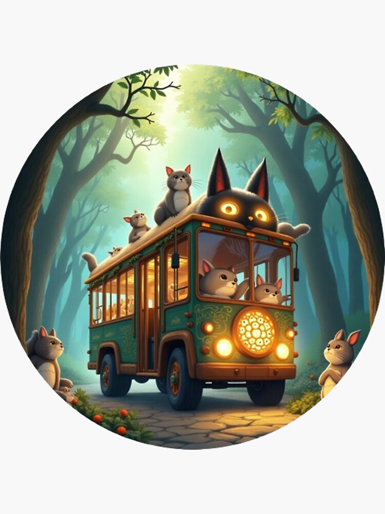 "Cat Bus" Sticker for Sale by UrbaniTee | Redbubble