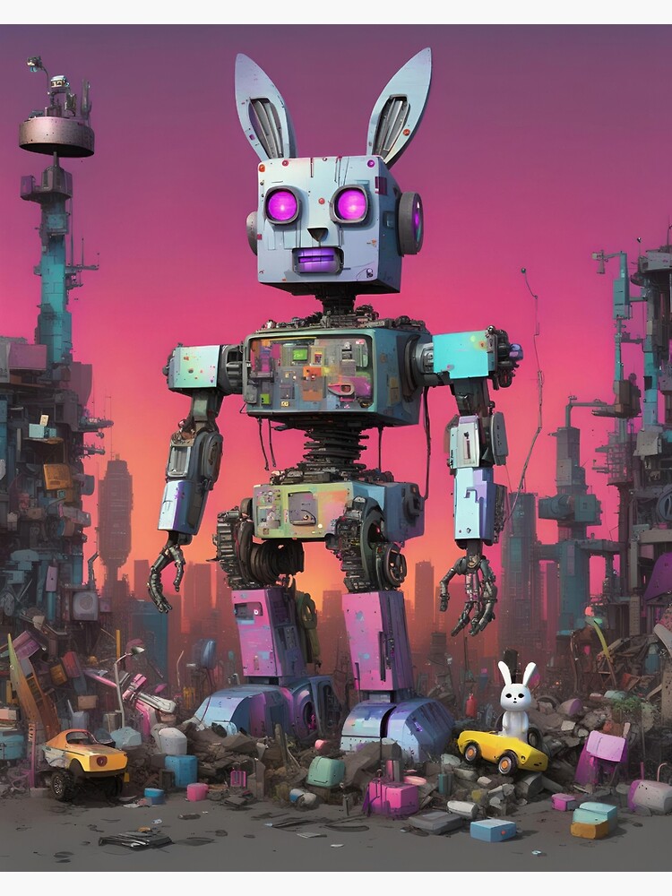 "Cyberpunk Bunny Dystopian Robot Art" Photographic Print for Sale by ...