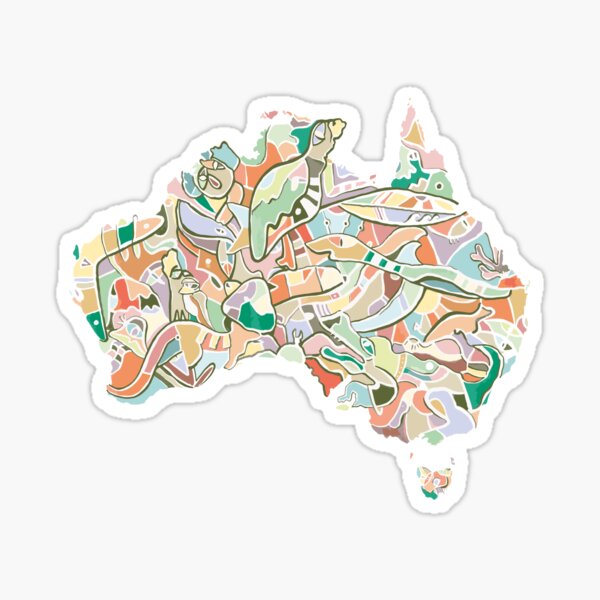 "Colorful Abstract Map of Australia" Sticker by joana-mendiola | Redbubble