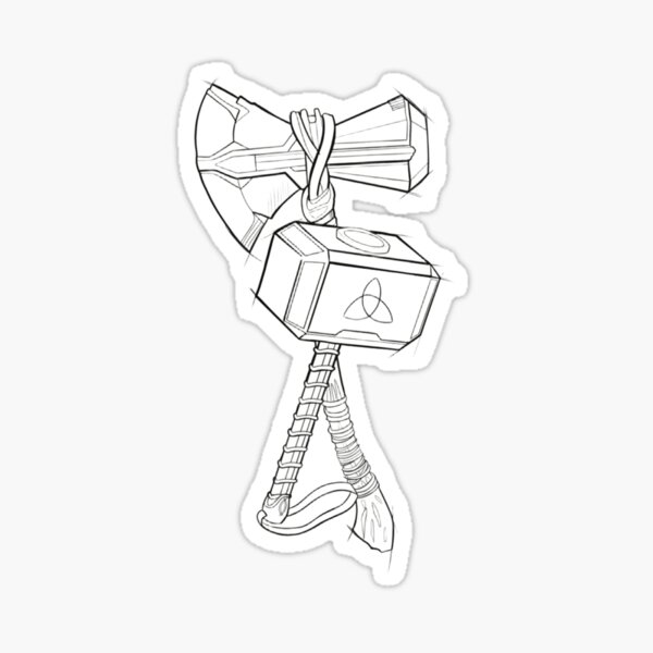 "Stormbreaker & Mjolnir" Sticker for Sale by Arbstrong | Redbubble