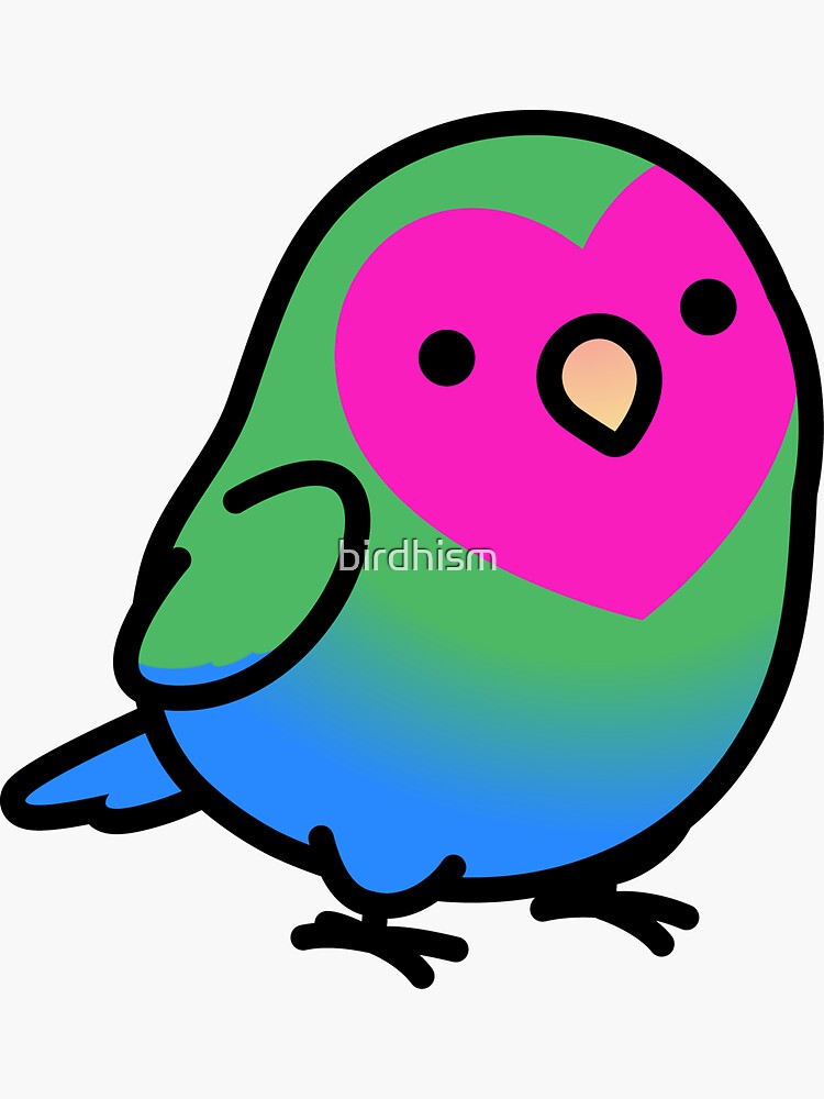 ""Poly Polly" Polysexual LGBT+ Pride Lovebird" Sticker by birdhism ...