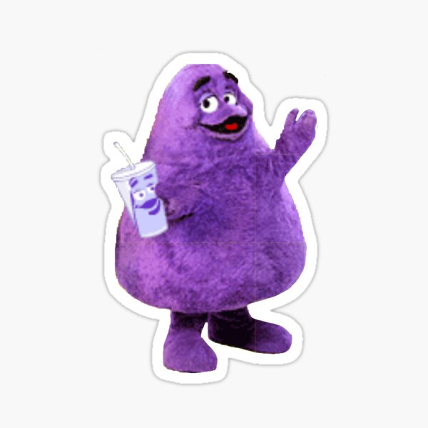 "McDonald's Grimace Fast Food Mascot Sticker" Sticker for Sale by ...