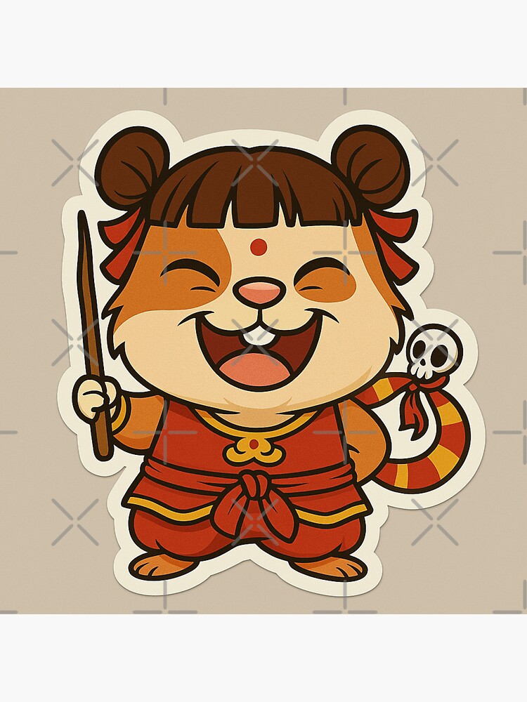 " Ne Zha Guinea Pig has a Magic Stick" Sticker for Sale by Lam168 ...