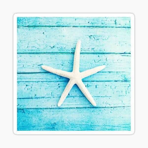 "Starfish Beach Photography, Aqua Blue Coastal Turquoise" Sticker for ...
