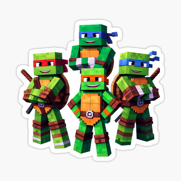 "Mutant Ninja Turtles -Minecraft" Sticker for Sale by Krasnovaovaova ...