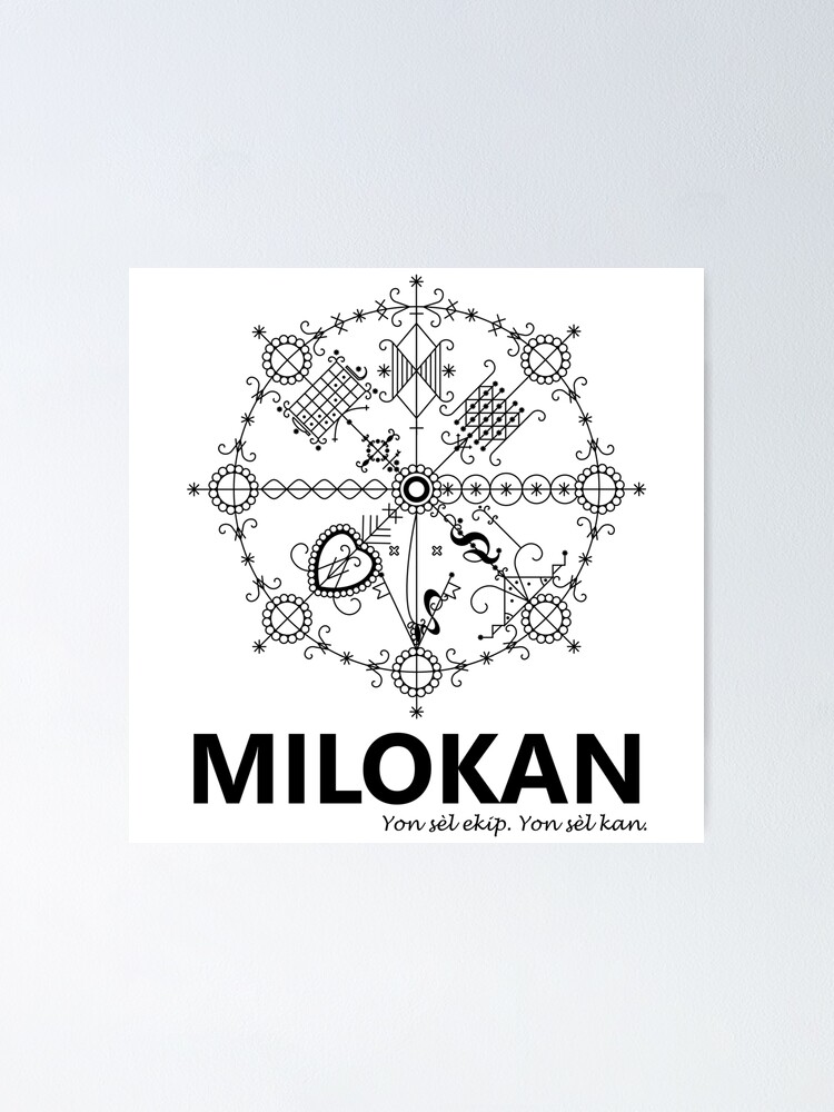 "Milokan vèvè design with text" Poster for Sale by milokan | Redbubble