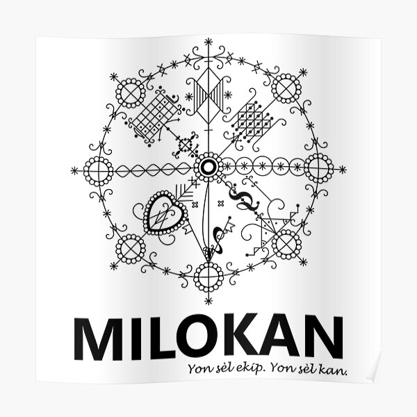 Poster « Milokan vèvè design avec texte », par milokan | Redbubble