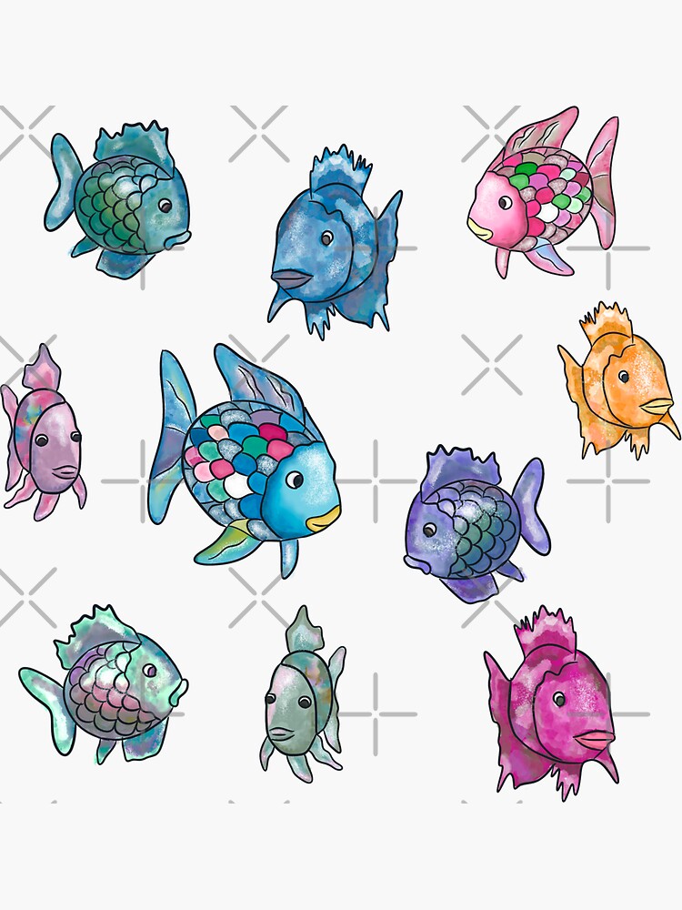 "The Rainbow Fish and Friends" Sticker for Sale by Greatbluewhale3 ...