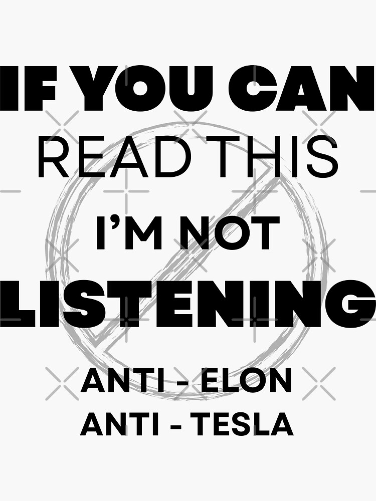 "Anti-Elon Tesla Bumper Sticker – Bold & Funny Statement Decal" Sticker ...