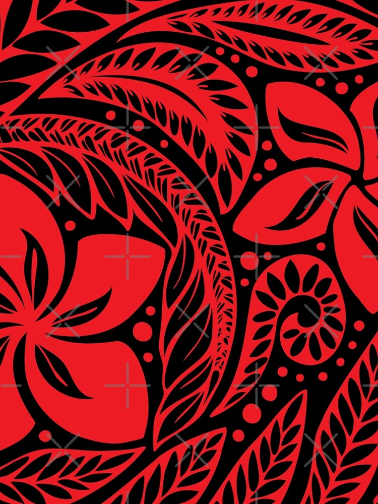 "Circular Polynesian Tribal Red Black Floral Tattoo" A-Line Dress for ...
