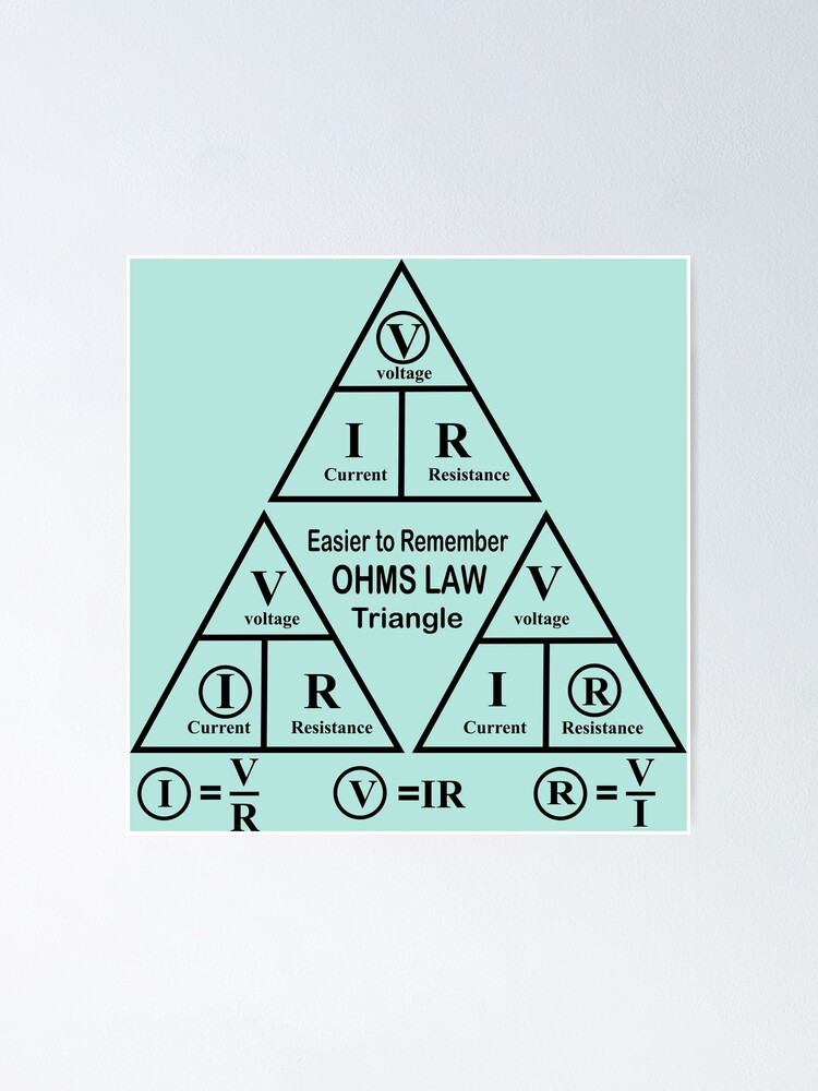 "Ohms Law formula Triangle Sticker- easy way to remember ohm's law for ...