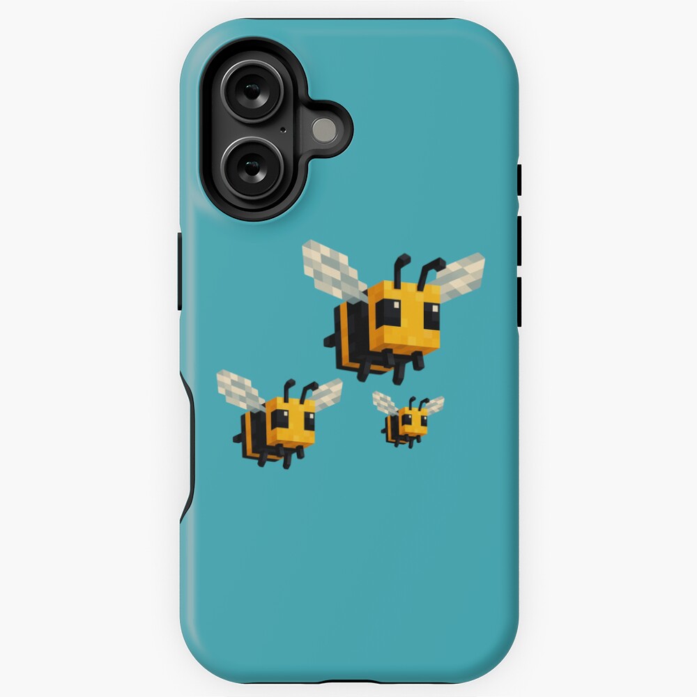 "Minecraft-Style Pixel Art Bee – Blocky Cute Insect Illustration ...