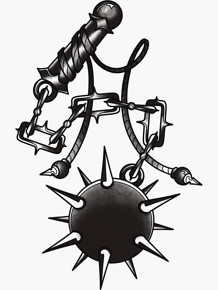 "Medieval mace with chain - Medieval mace with chain" Sticker by ...