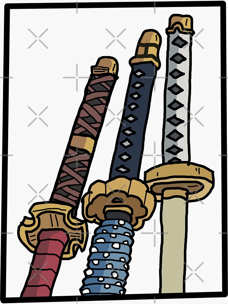 "One Piece MS Paint Zoro 3 Swords" Sticker for Sale by Bradycrenshaw ...