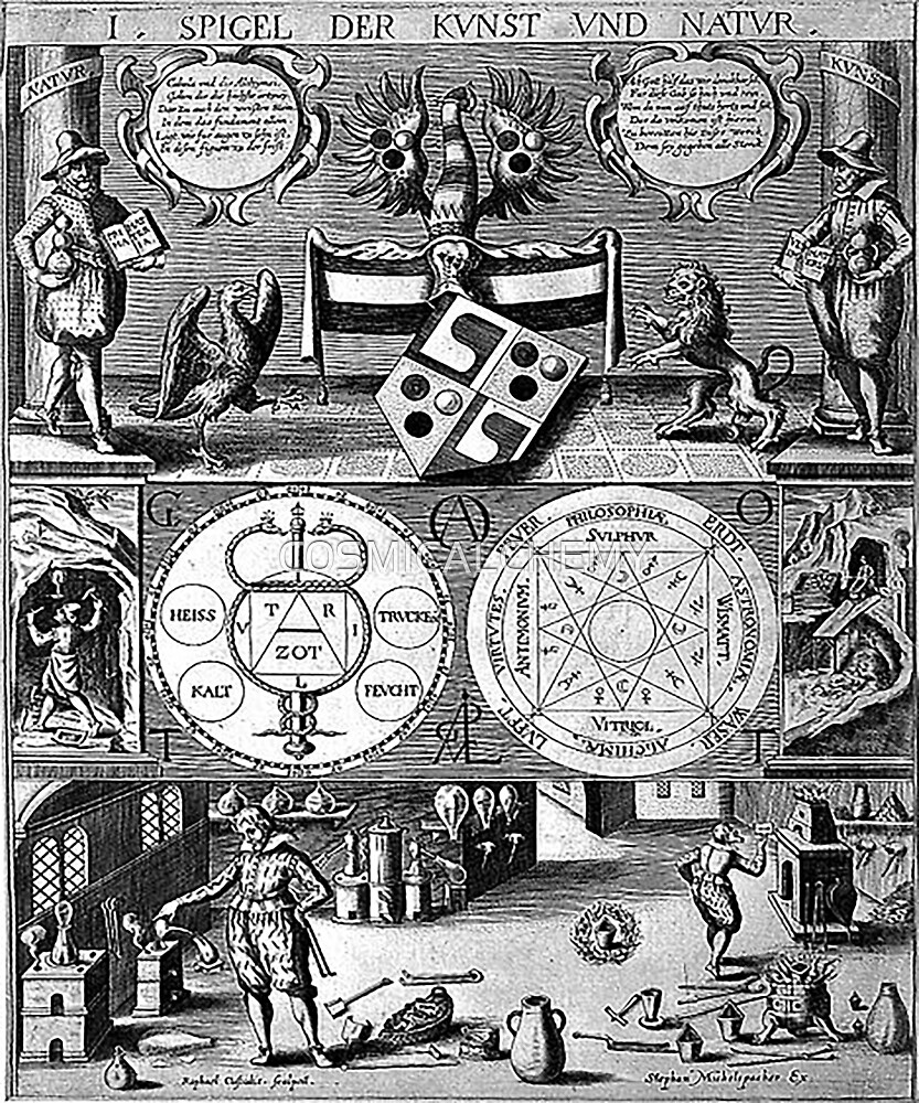 "Alchemy- Three-Tiered Symbolic Diagram of the Alchemical Process " by ...