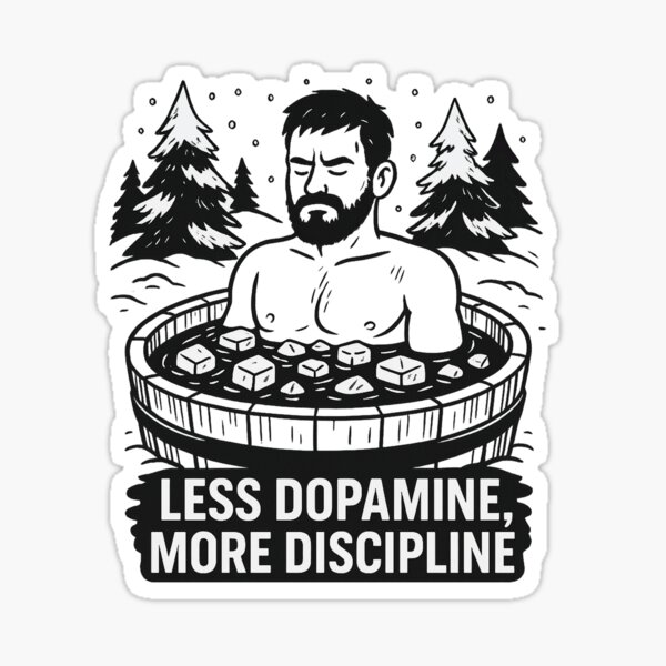 "Less Dopamine, More Discipline - Biohacking Ice Bath" Sticker for Sale ...