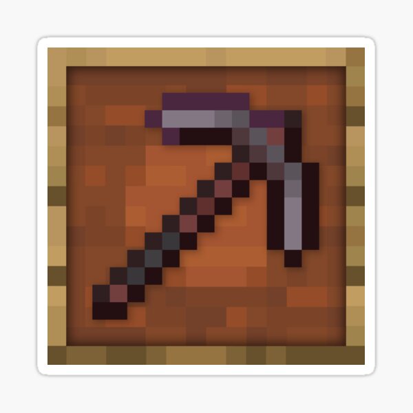 "Netherite Pickaxe Item Frame Minecraft" Sticker for Sale by Darcekar ...