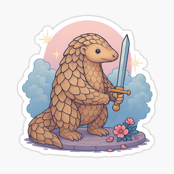 "Pangolin of Swords" Sticker for Sale by arctic-heiress | Redbubble