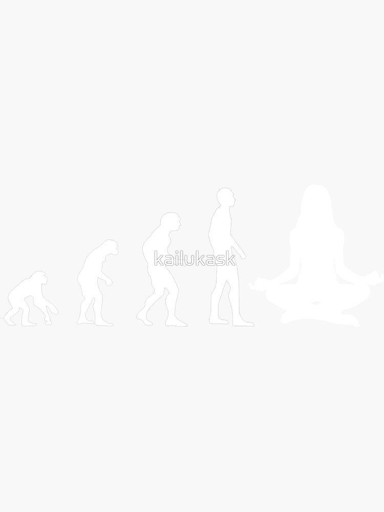 "Meditating evolution meditation" Sticker for Sale by kailukask | Redbubble