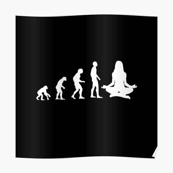 "Meditating evolution meditation" Poster for Sale by kailukask | Redbubble