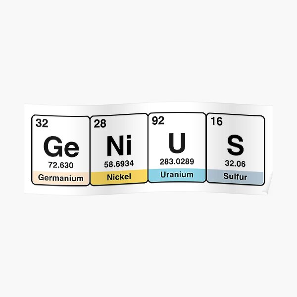 "Genius - Chemical Elements" Poster for Sale by moviemaniacs | Redbubble