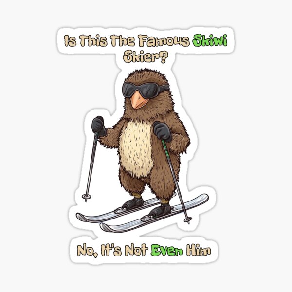 "Skiwi Famous Skier Bird " Sticker for Sale by MarcinDesign | Redbubble