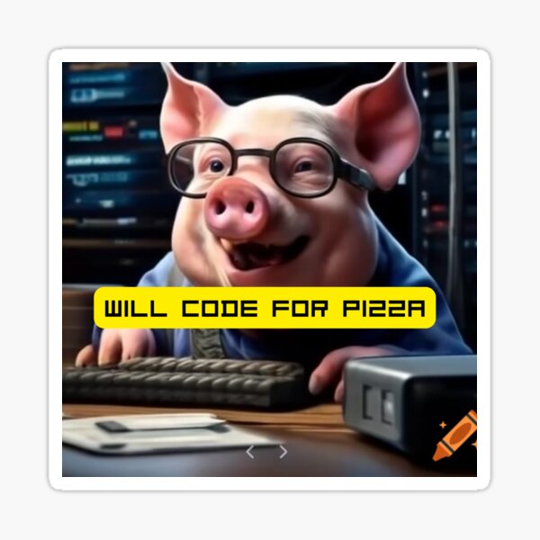 "Will Code For Pizza - Computer Nerd" Sticker for Sale by ...