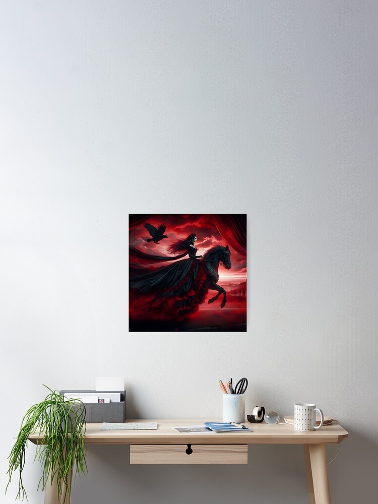 "The Dark Valkyrie – Goth Rider of the Shadows" Poster for Sale by ...