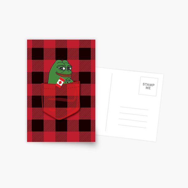 "Rare Pepe Happy Canadian with Canada flag in a t-shirt pocket red ...