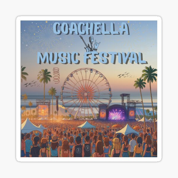 "California Dreaming – Coachella Festival Stickers" Sticker by ...