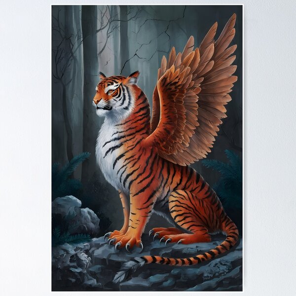 "Tiger Griffin, Ai Generated Art " Poster for Sale by GeminiSq | Redbubble