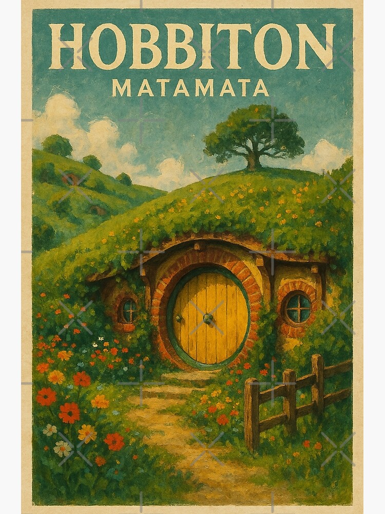 "Hobbiton Matamata – Lush Green Hills and Hobbit House" Postcard for ...