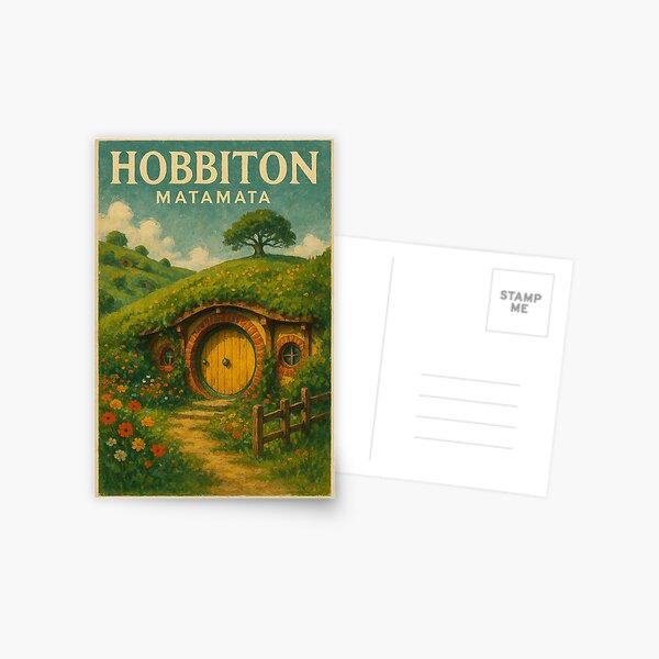 "Hobbiton Matamata – Lush Green Hills and Hobbit House" Postcard for ...