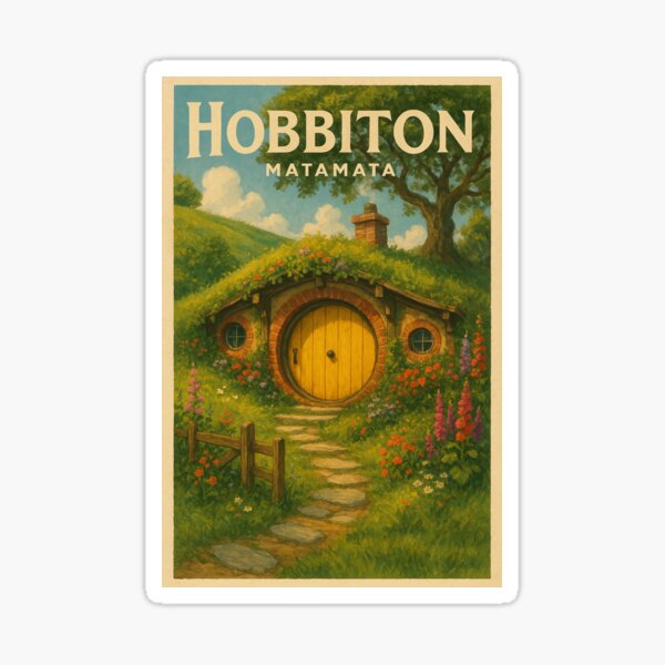 "Hobbiton Matamata – New Zealand Hobbit House" Sticker for Sale by ...