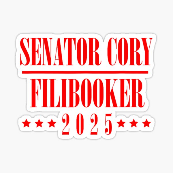 "Senator Cory Booker Filibuster Cory FiliBooker New Jersey" Sticker for ...