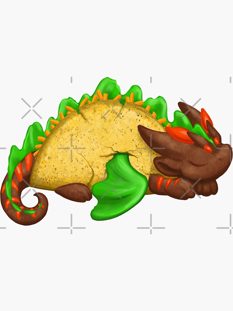 "Taco Dragon" Sticker for Sale by bgolins | Redbubble