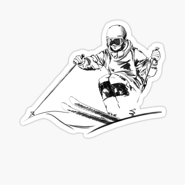 "Mogul skiing" Sticker by Sibo Miller | Redbubble