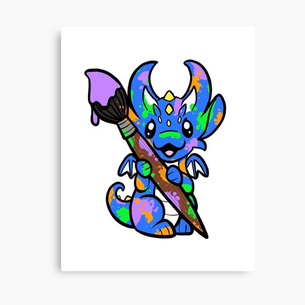 "Painter Dragon" Canvas Print for Sale by bgolins | Redbubble