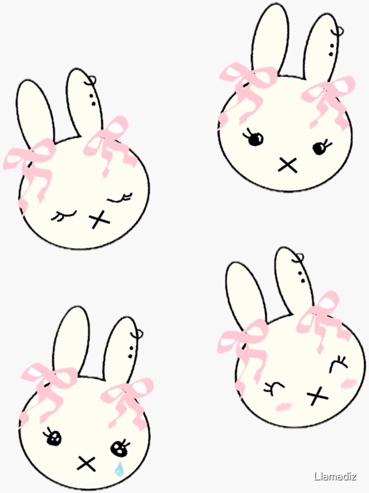 "Miffy inspired cute bunny sticker pack" Sticker for Sale by Llamadiz ...