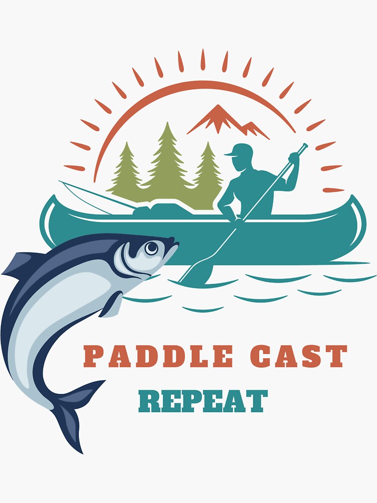 "Paddle Cast Repeat" Sticker for Sale by magentaprofile | Redbubble