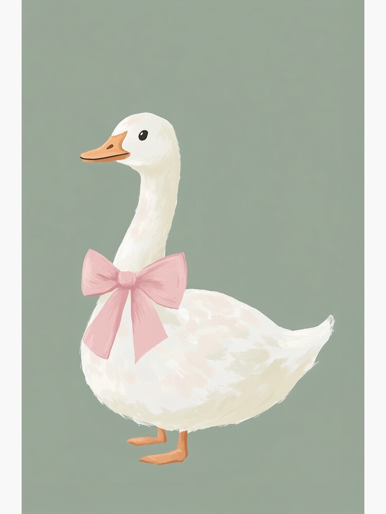 "Sage Green Silly Goose with Pink Bow Girl Nursery" Poster for Sale by ...